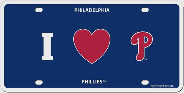 Philadelphia Phillies Styrene License Plate I Love (Heart) P (MLB ...
